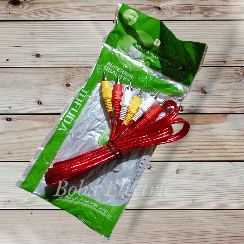 Jual Kabel RCA 3-3/ Kabel AV Video/ Kabel RCA 3 KE 3/ Kabel RCA 3 Warna ...