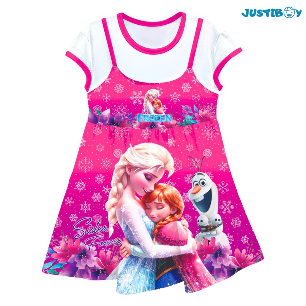 Jual Dress Anak Perempuan Frozen Elsa Anna Umur 2 - 8 Tahun / Daster ...