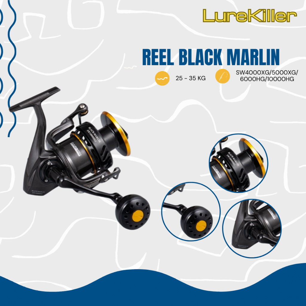Jual (Available Kanan Kiri) LureKiller Black Marlin Reel Pancing 35Kg ...