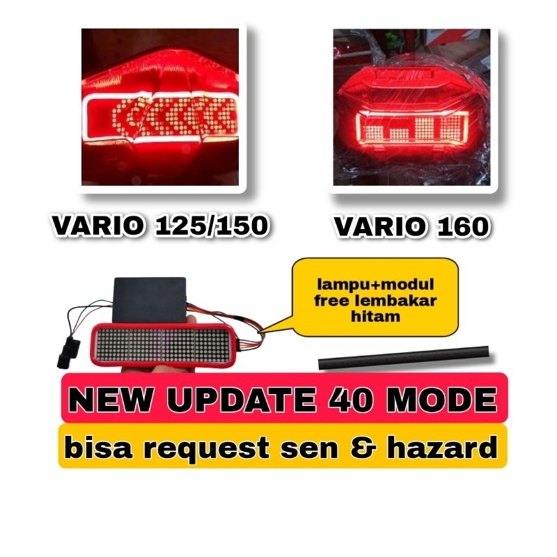 Jual Stoplamp Lampu stop running text 40 mode vario 125/150 160 (bisa ...