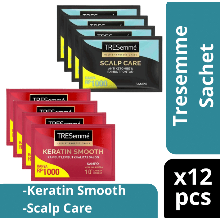 Jual TRESEMME SHAMPO SACHET (ISI 12 PCS SASET) - KERATIN SMOOTH - SCALP ...