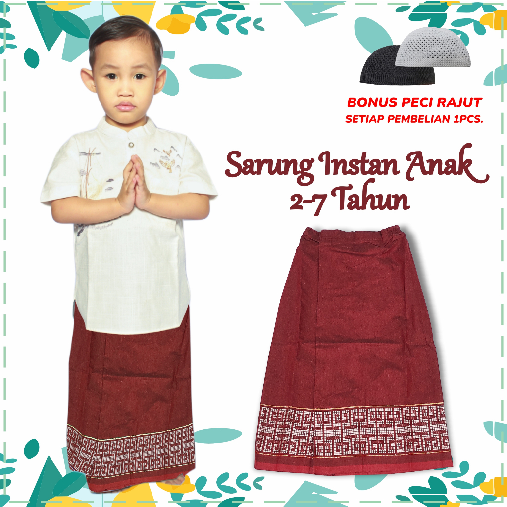 Jual Sarung Praktis instan pakai Untuk Anak Laki Laki usia 2th - 7th ...