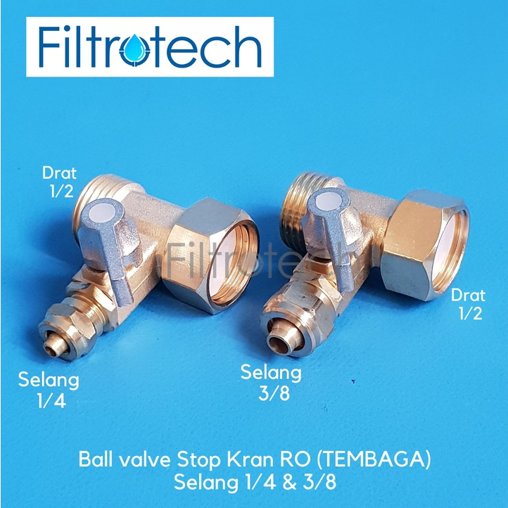 Jual Stop kran RO Stop Kran air Input Reverse Osmosis Tembaga Asli ...
