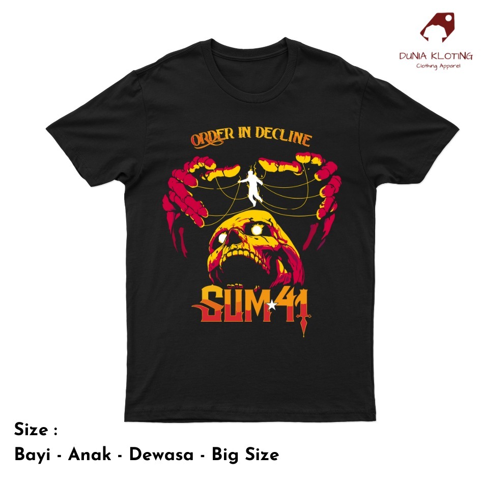 Jual Baju Kaos T-Shirt Band SUM 41 ORDER IN DECLINE Bayi Anak Dewasa ...