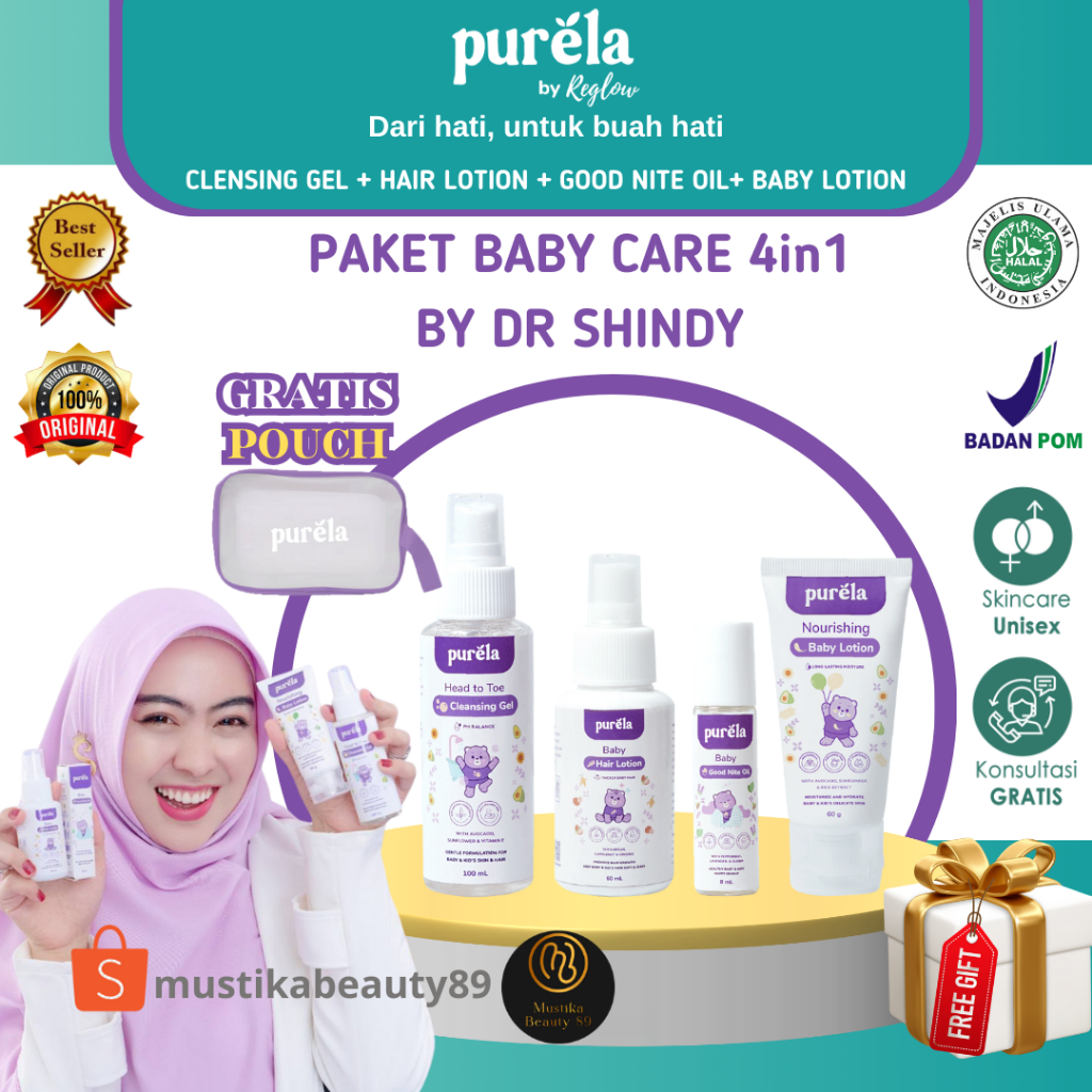 Jual Purela By Reglow Dr Shindy Paket Skincare Baby Lengkap Hand Body ...