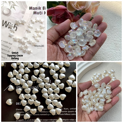 Jual 30pcs Manik Manik Pearl Mutiara Motif Bahan Kerajinan | Shopee ...