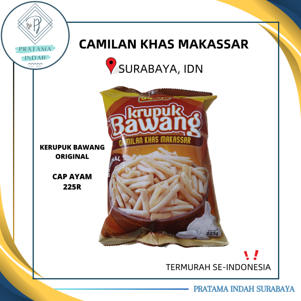 Jual KERUPUK BAWANG ORIGINAL CAP AYAM 225 GR KHAS MAKASSAR (HARGA ...