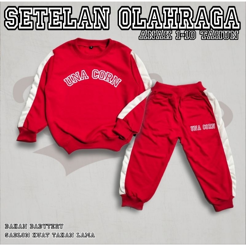 Jual UNA-CORN SETELAN OLAH RAGA ANAK 1-10TAHUN SETELAN JOGGER MOTIF ...