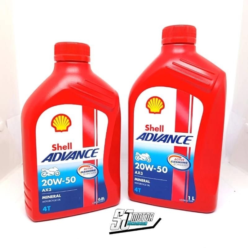 Jual Oli Motor Shell Advance 4T Non metic AX3 20W-50 (800 ml dan 1 ...