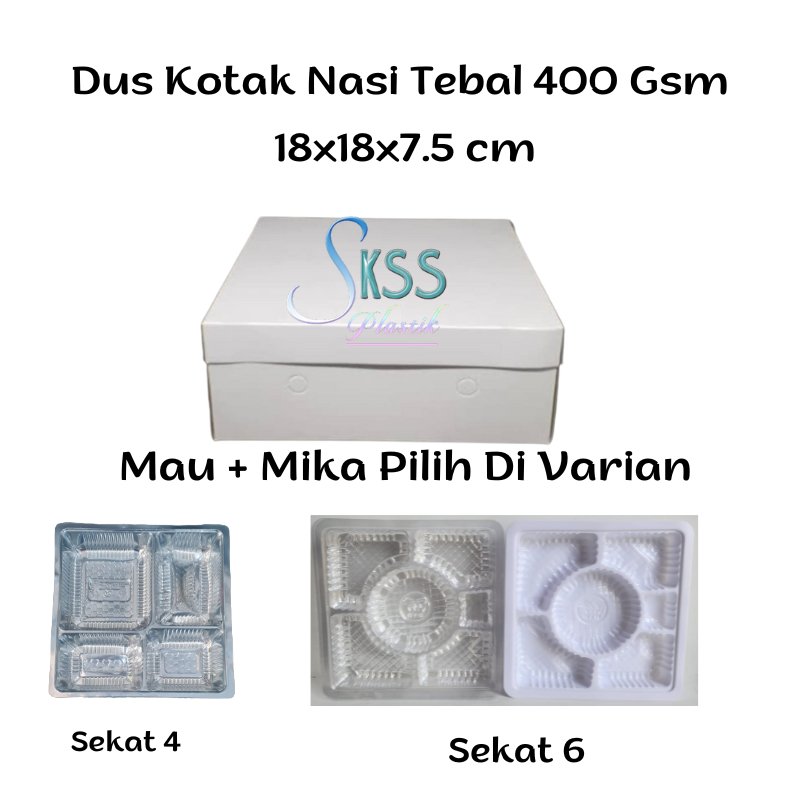 Jual Dus Nasi Kotak Polos 18x18 I Kotak Nasi Makanan 18 x 18 Tebal 400 ...