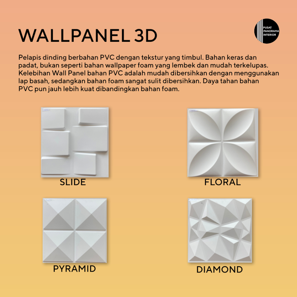 Jual Wallpanel 3D 50x50cm/ PVC Dinding dan Plafon/ Motif Modern dan ...