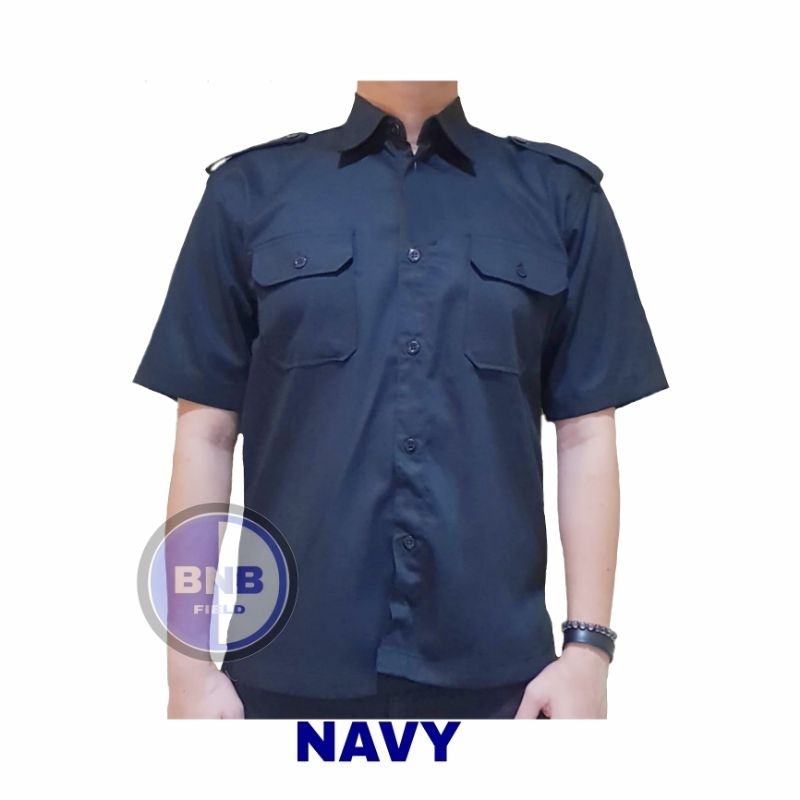 Jual Kemeja Seragam Biru Navy PDH PDL Dengan Pangkat Bahu Bahan ...