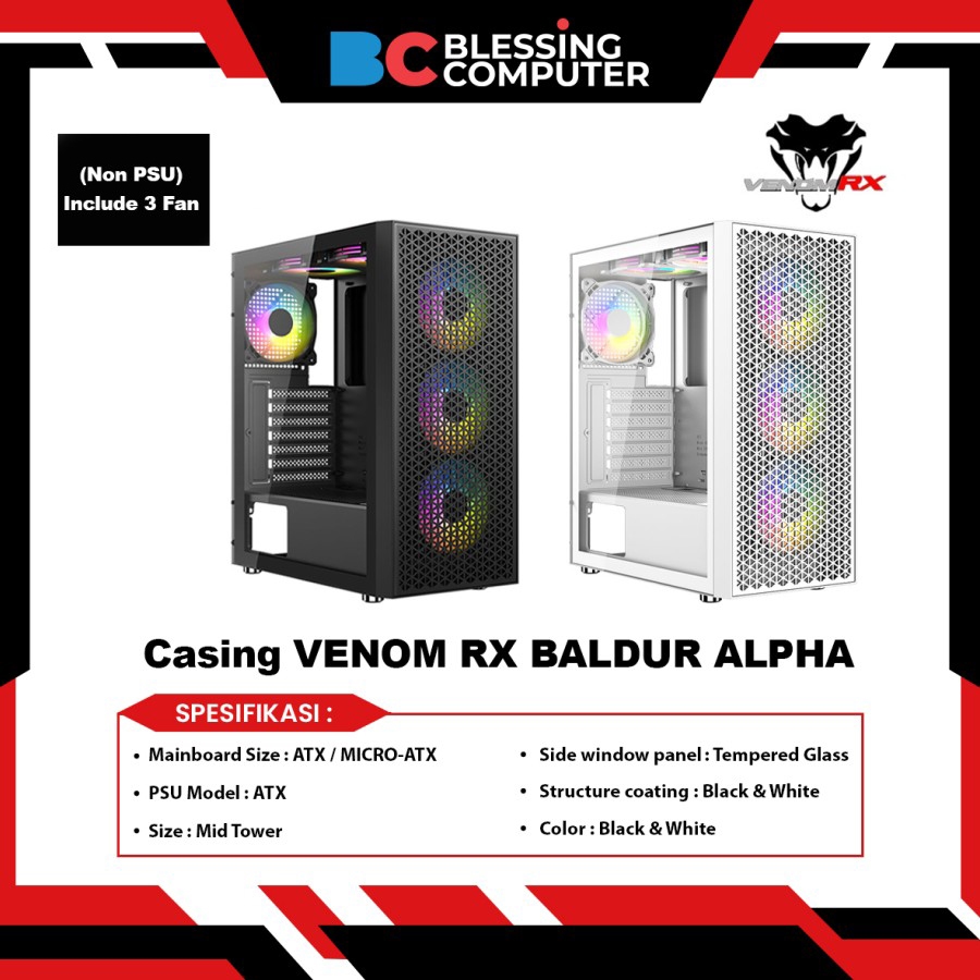 Jual Casing VENOM RX BALDUR ALPHA Black | Shopee Indonesia