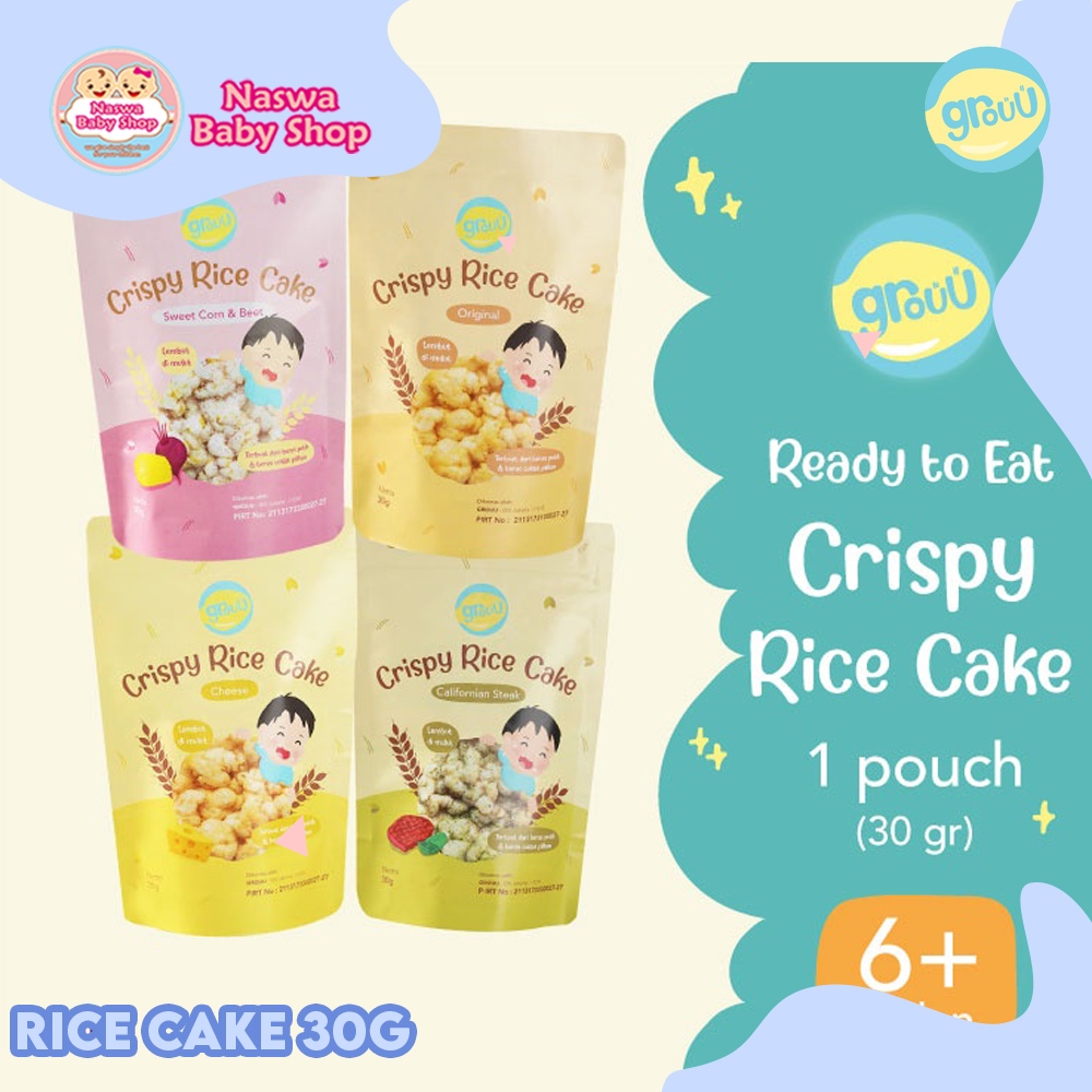 Jual Grouu Crispy Rice Cake Cemilan Anak 6m+ 30g | Shopee Indonesia