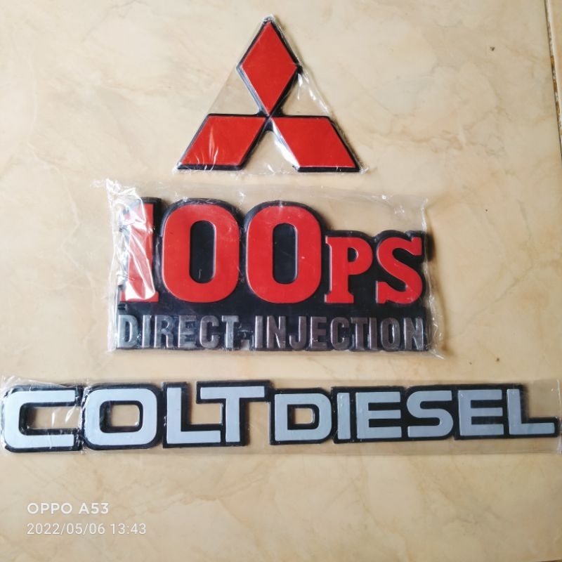 Jual Logo emblem mitshubishi colt diesel PS 100 dan tiga berlian ...