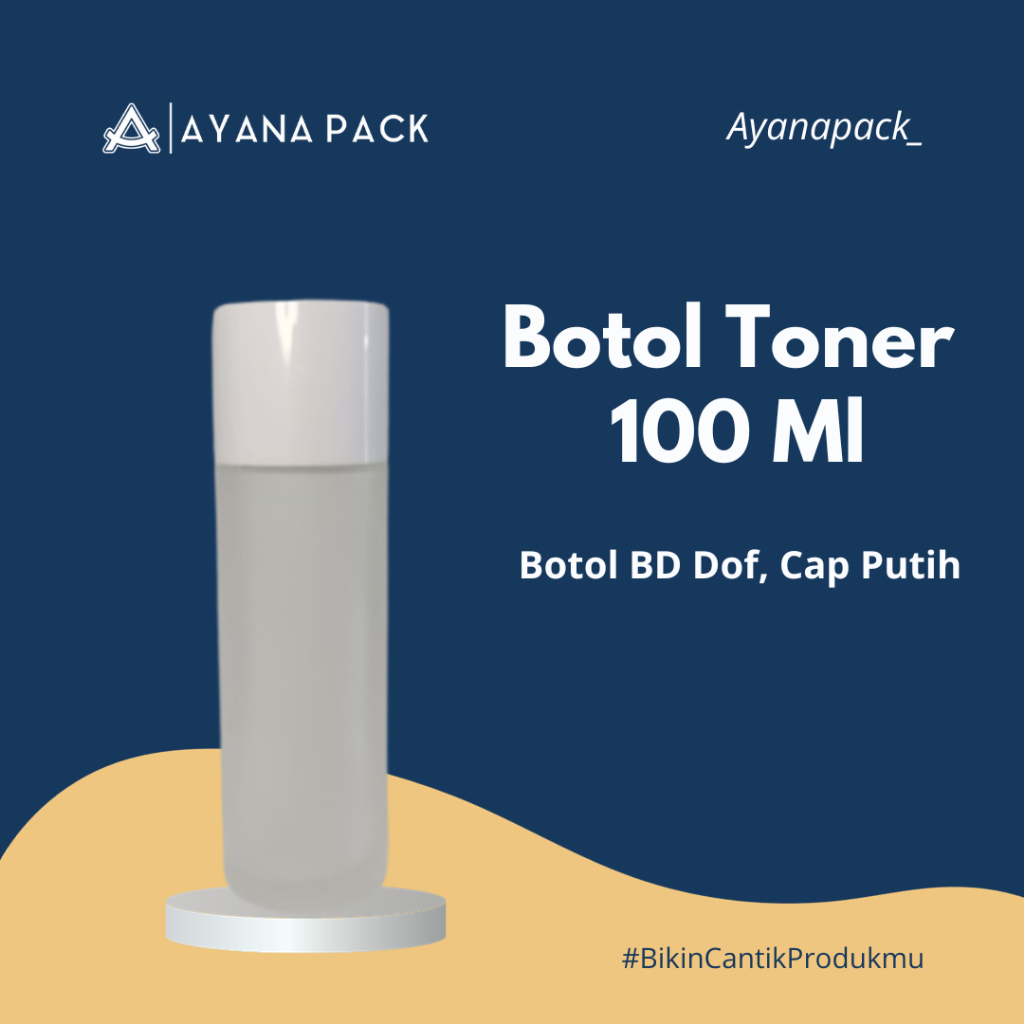 Jual Botol Toner 100 ml Bahu Datar Frosted / Dof Putih Kualitas Terbaik ...