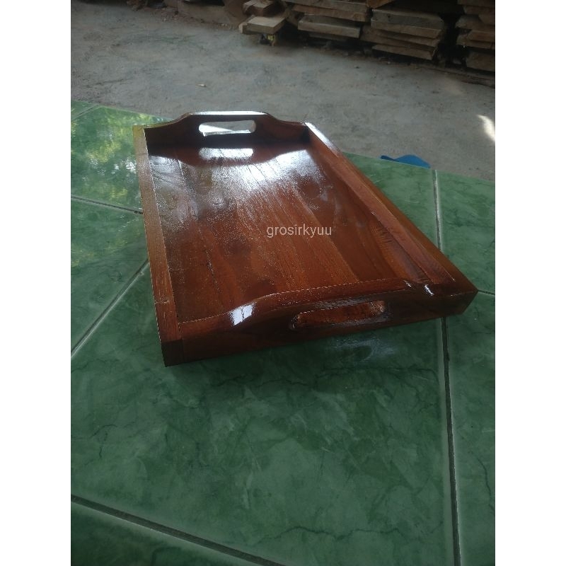 Jual nampan peyaji / tray kayu jati termurah 40x30 | Shopee Indonesia