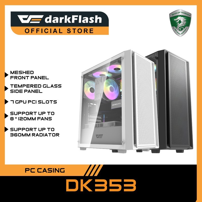 Jual Casing darkFlash DK353 - ATX, mATX, ITX, Tempered Glass | Shopee Indonesia