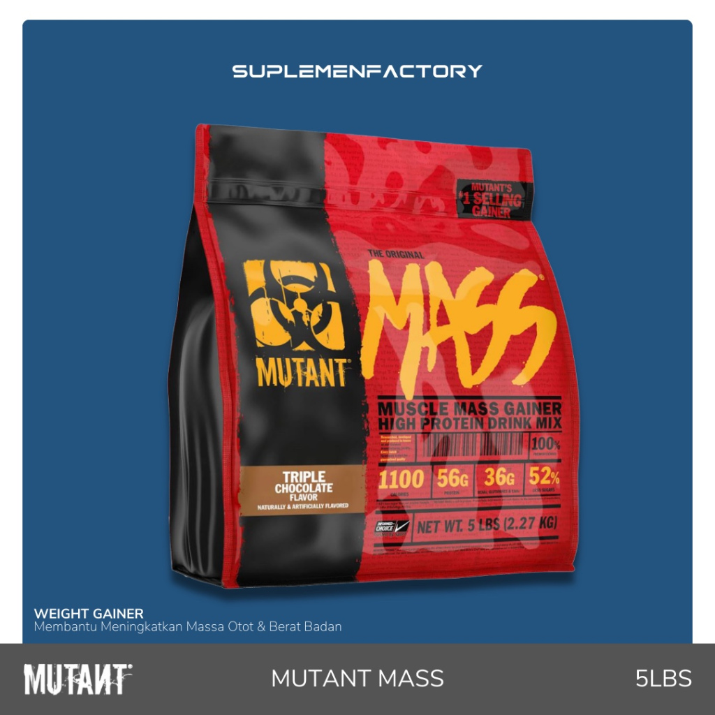 Jual Mutant Mass Muscle Mass Gainer 5 Lbs 2,27 Kg Weight | Shopee Indonesia