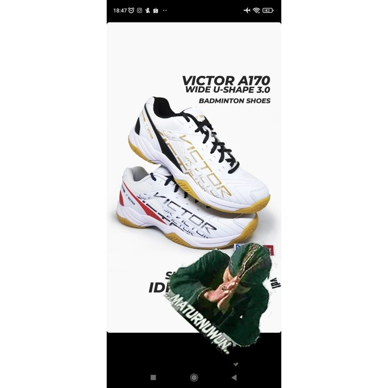Jual sepatu badminton victor a 170 um hijau tosca sepatu bulutangkis ...