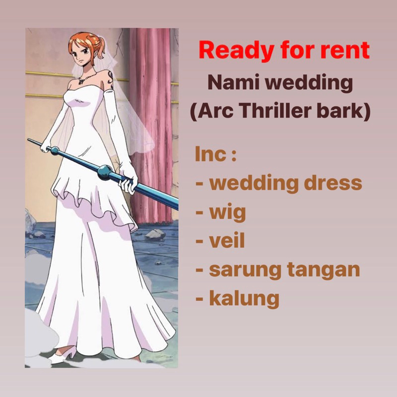 Jual Rental cosplay Nami wedding dress one piece | Shopee Indonesia