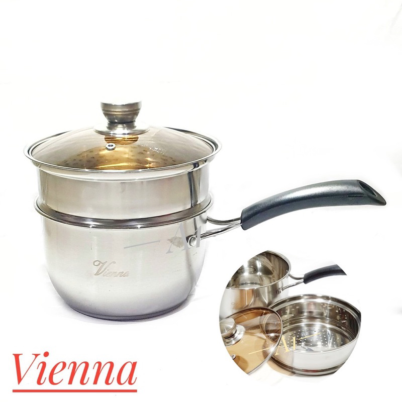 Jual panci milk pan steamer kukus calypso TEBAL 20cm / panci susu vienna 20cm / panci kukus ...