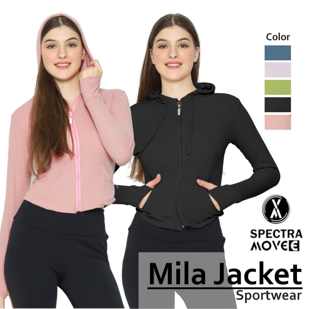 Jual Jaket olahraga M-2XL MILA Jaket senam jaket gym jaket sport jaket ...