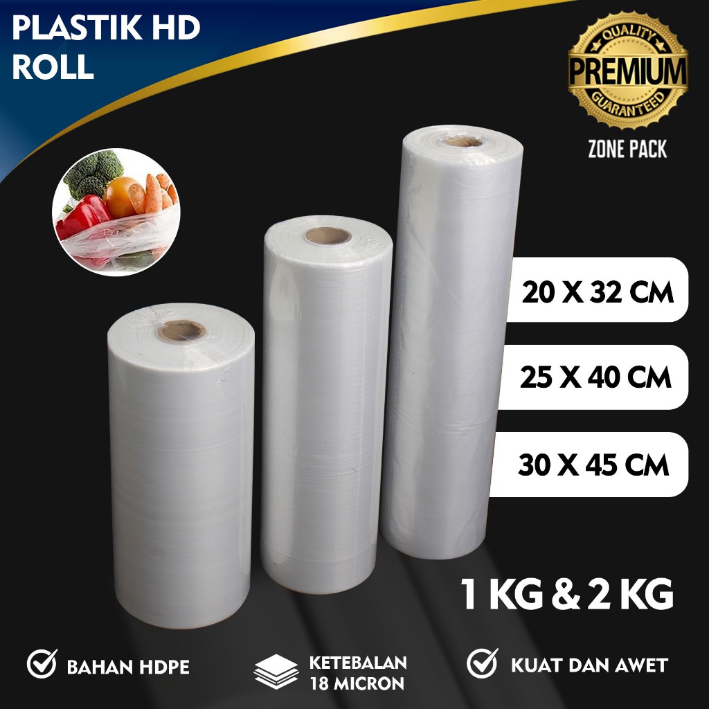 Jual Plastik Buah Roll 1 Kg 2 kg | Plastik Sayur Telur HD Roll | Plastik Kiloan |Kantong Plastik ...