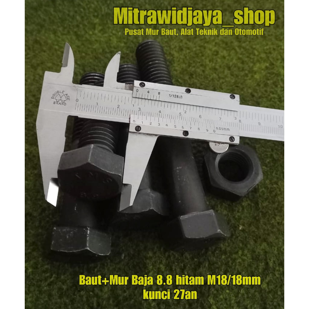 Jual Baut baja 8.8 kunci 27 baut baja M18 baut kunci 27an panjang 5cm 6cm 7cm 8cm 9cm 10m 11cm ...