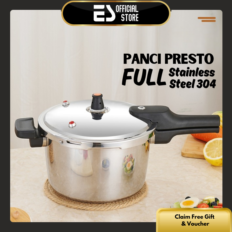 Jual ES Panci Presto 8 Liter Stainless Steel 304 Presto Jumbo Pressure Cooker Multifungsi ...