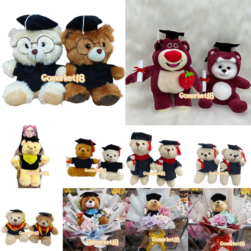 Jual Boneka Premium Wisuda Toqa Lotso Hoodie Bear Beruang Toy Buket ...