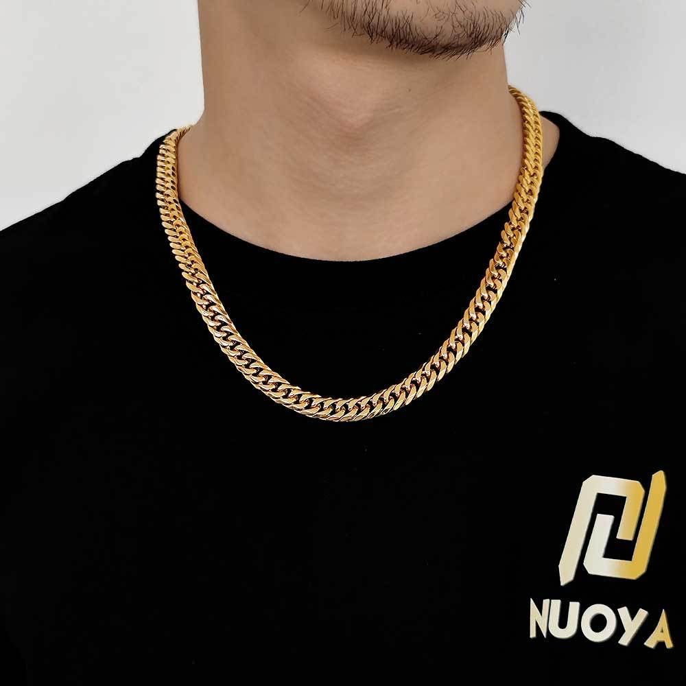 Jual KALUNG PRIA TITANIUM GOLD MODEL RANTAI DOUBLE | Shopee Indonesia