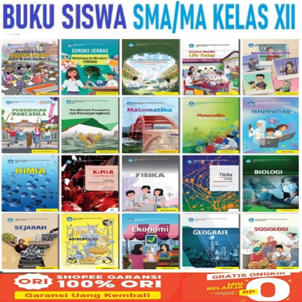 Jual Buku Sekolah Kelas 12 SMA / SMK / MA / MAK Kurikulum Merdeka SMA Kelas XII | Shopee Indonesia