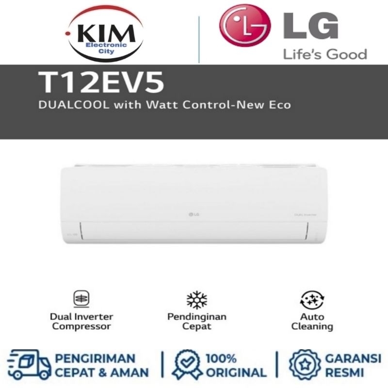 Jual AC LG 1.5 PK T-12EV5 1.5 PK DUAL INVERTER DUAL COOL R32 [INDOOR ...