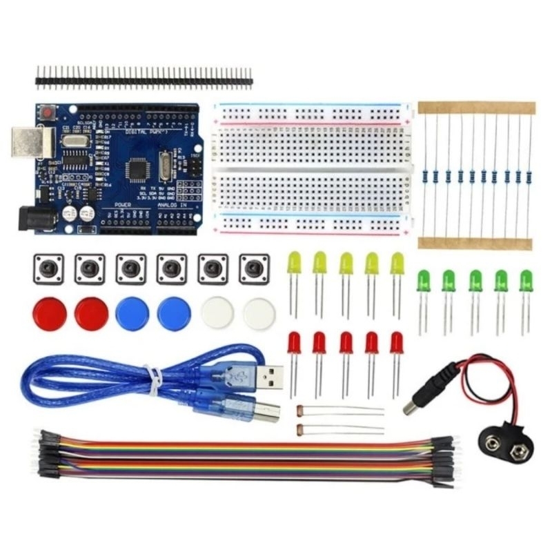 Jual Arduino Uno R3 kit paket dasar lengkap untuk pemula smd compatible | Shopee Indonesia