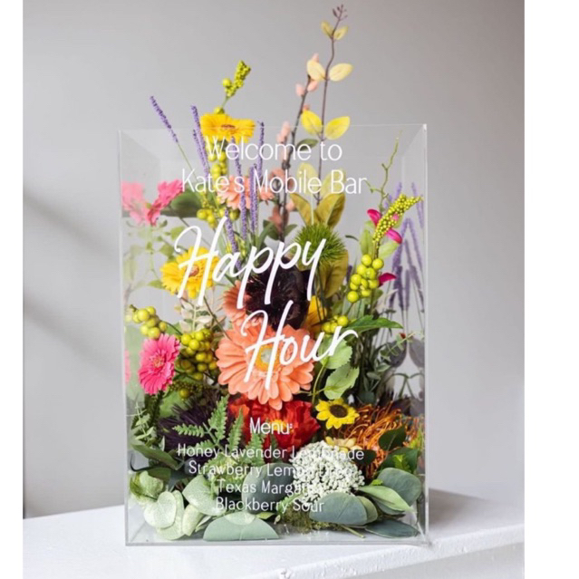 Jual Termurah Flower Sign Box Bunga Akrilik Wedding Sign Akrilik ...