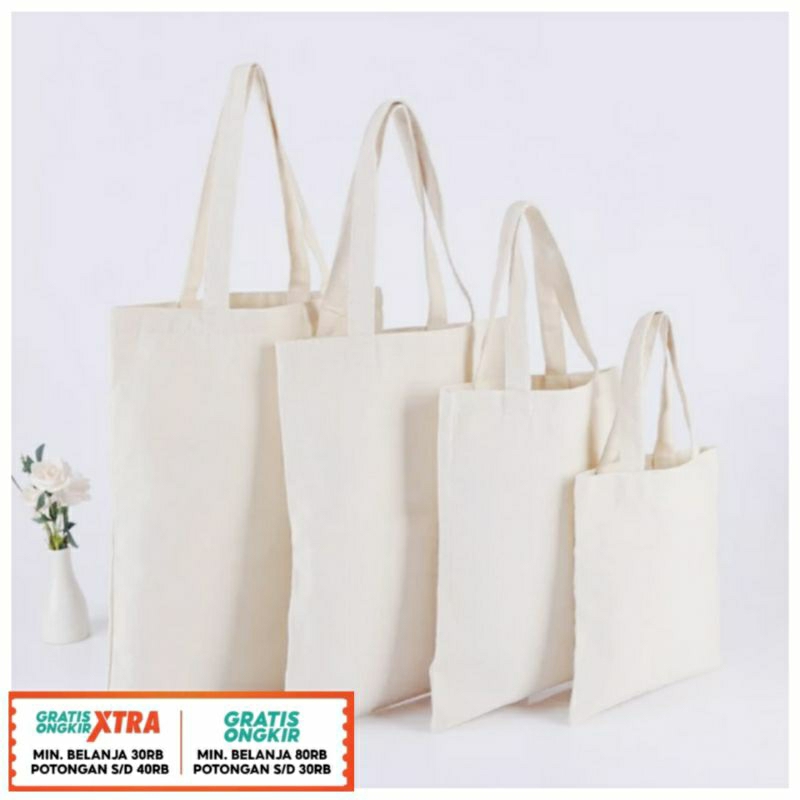 Jual Tas Totebag Kain Blacu Tas Kanvas Tas Polos Ecoprint / Lukis Tas ...