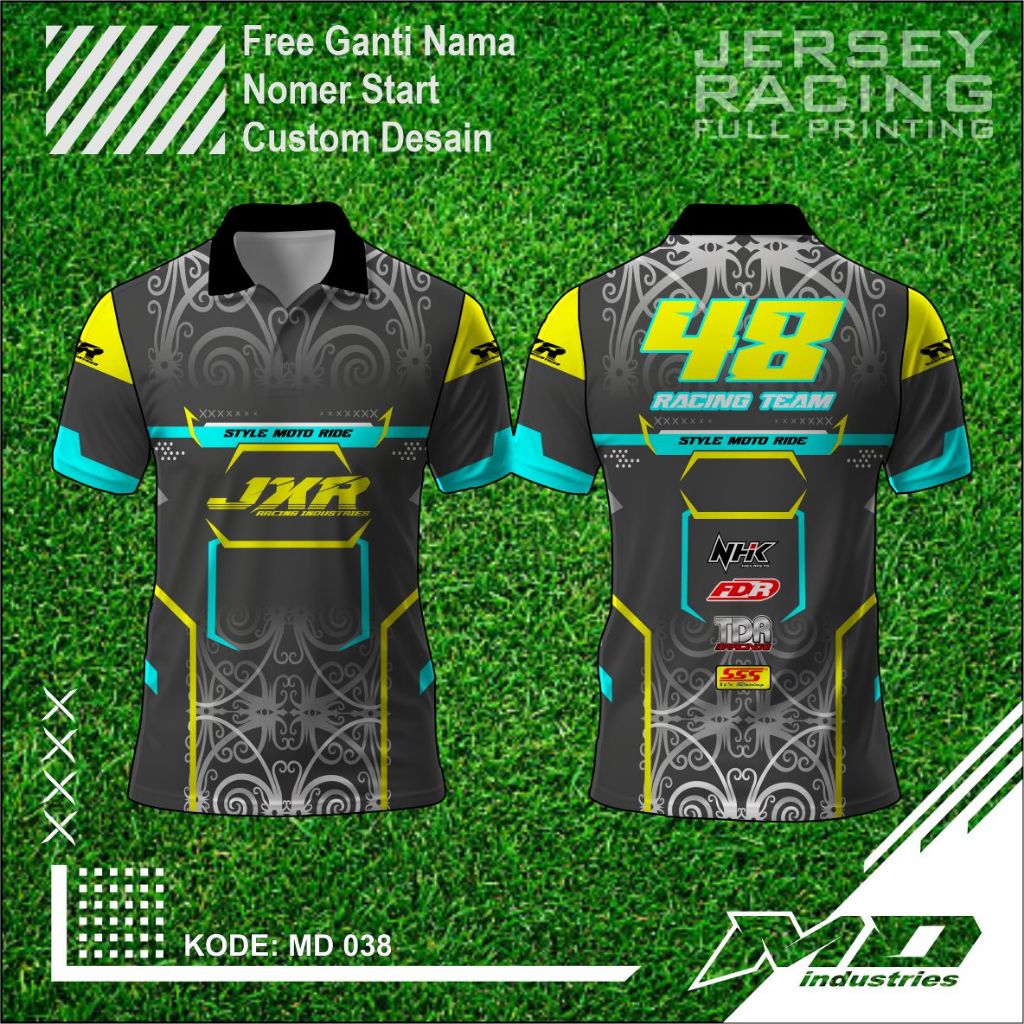 Jual Jersey Racing Simple Keren Baju Racing Full Printing (Custom Nama ...