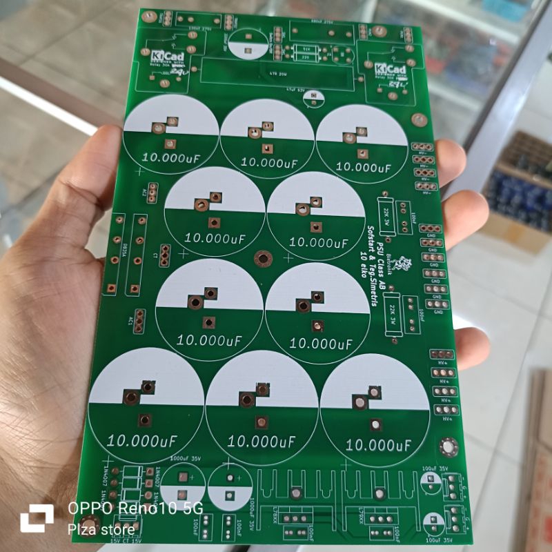 Jual Pcb psu 10 elco+Softstar+Simetris class AB double layer Pcb psu ...
