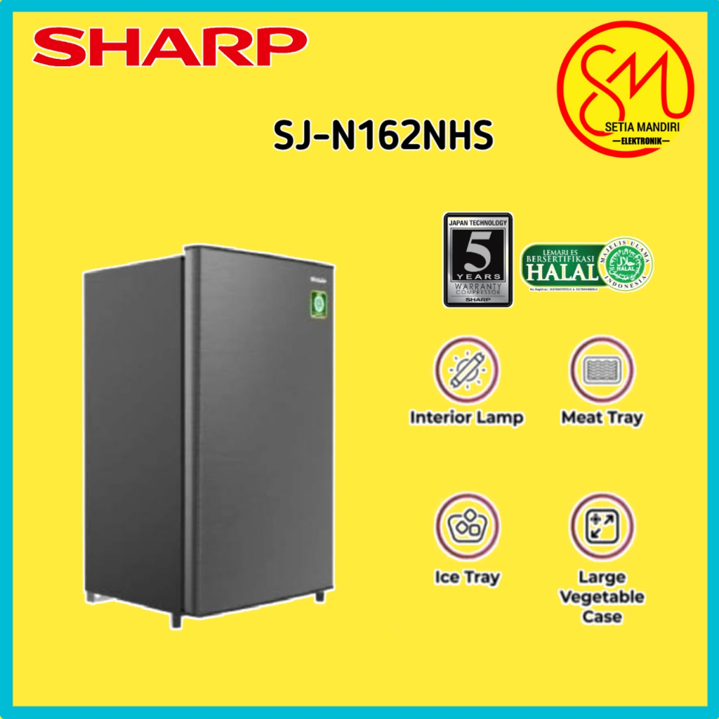Jual SHARP SJ-N162NHS KULKAS 1 PINTU 133L SJN162 SJN162N Garansi Resmi ...
