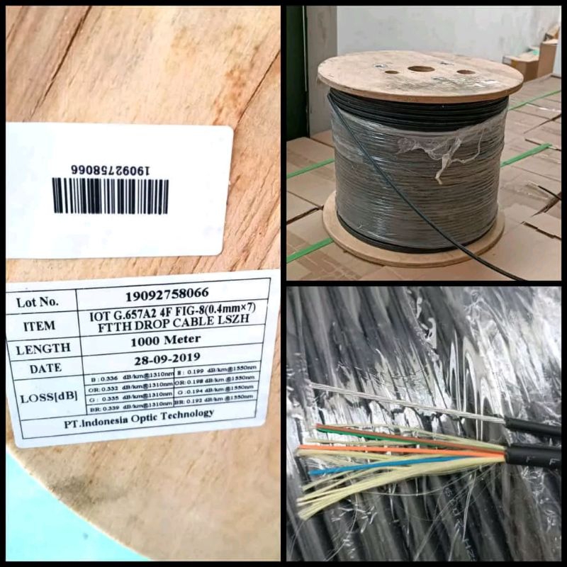 Jual Dropcore 4 Core Fig 8 Fiber Optic Kabel 4core Fig8 1km (GFO ...