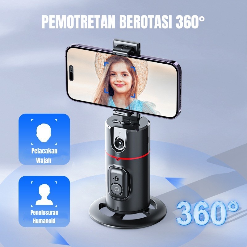 Jual P02 Gimbal Stabilizer Handphone Auto Balance 360°AI Face Tracking Gesture Control P02 ...