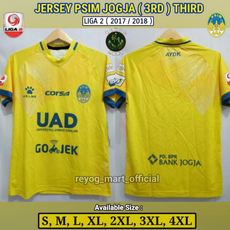 Jual JERSEY PSIM JOGJA 3RD 2017 / 2018 LIGA 2 THIRD KUNING PRINTING ...