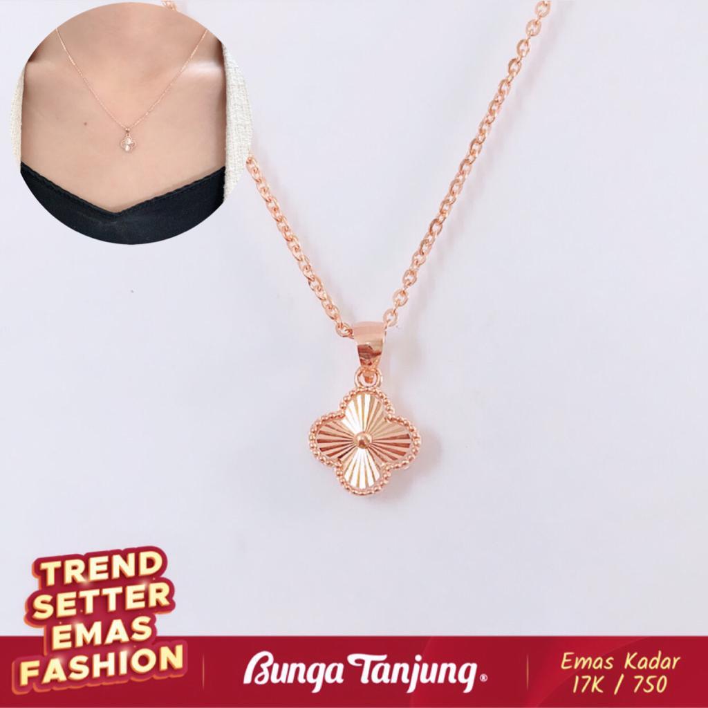 Jual LIONTIN CLOVER ARSIR EMAS - EMAS 17K - BUNGA TANJUNG GOLD | Shopee ...