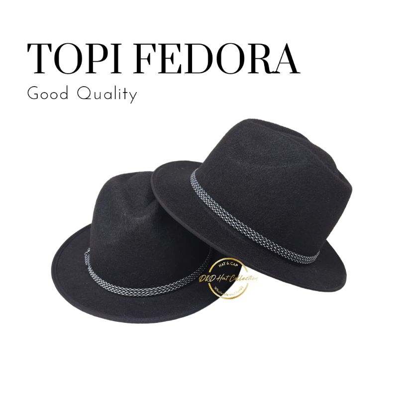 Jual Topi Fedora Dewasa Tali Tambang Monochrome Topi Pria Klasik ...