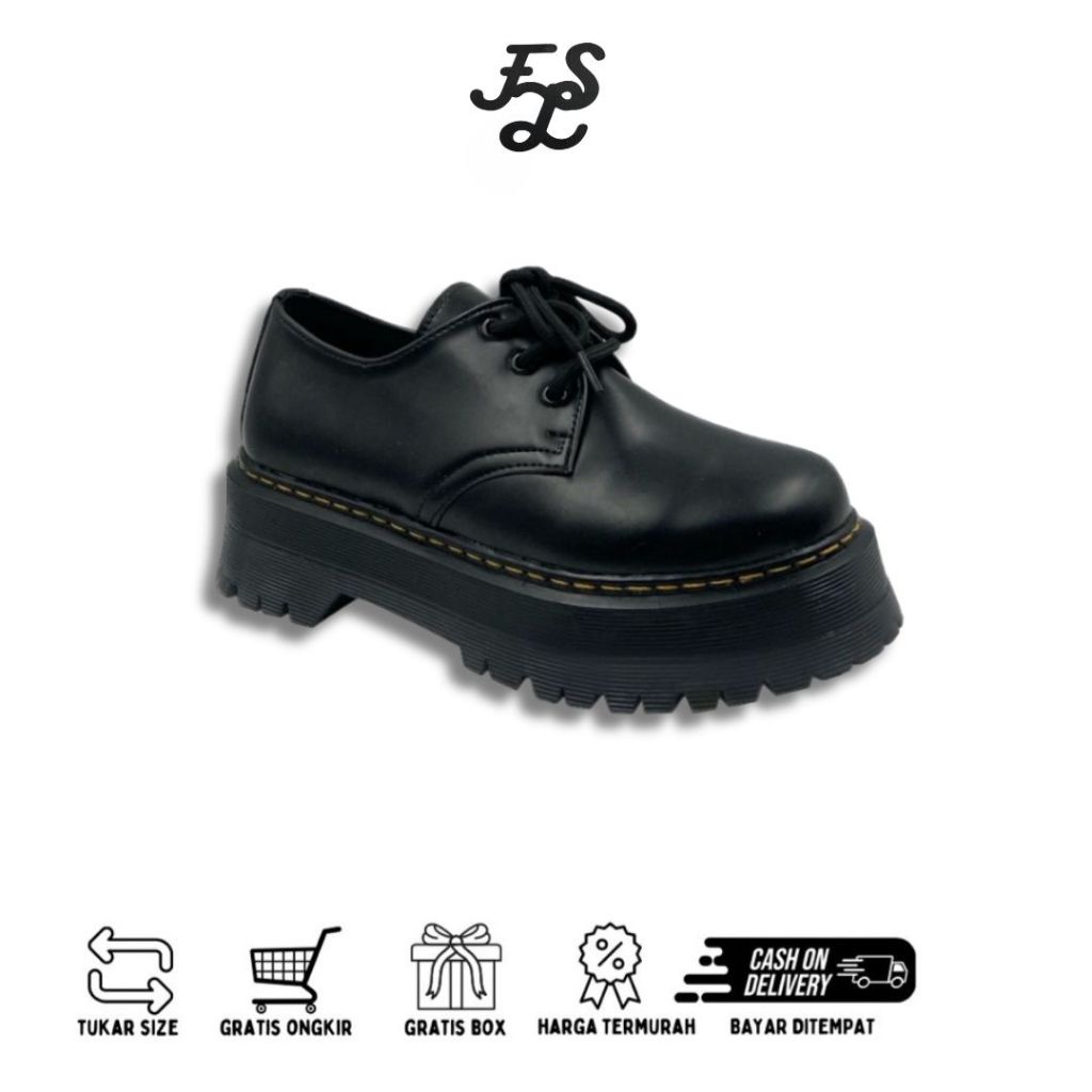 Jual LUMMYSHOP Rose Blackpink Docmart Sepatu Wanita Korean Style dengan ...