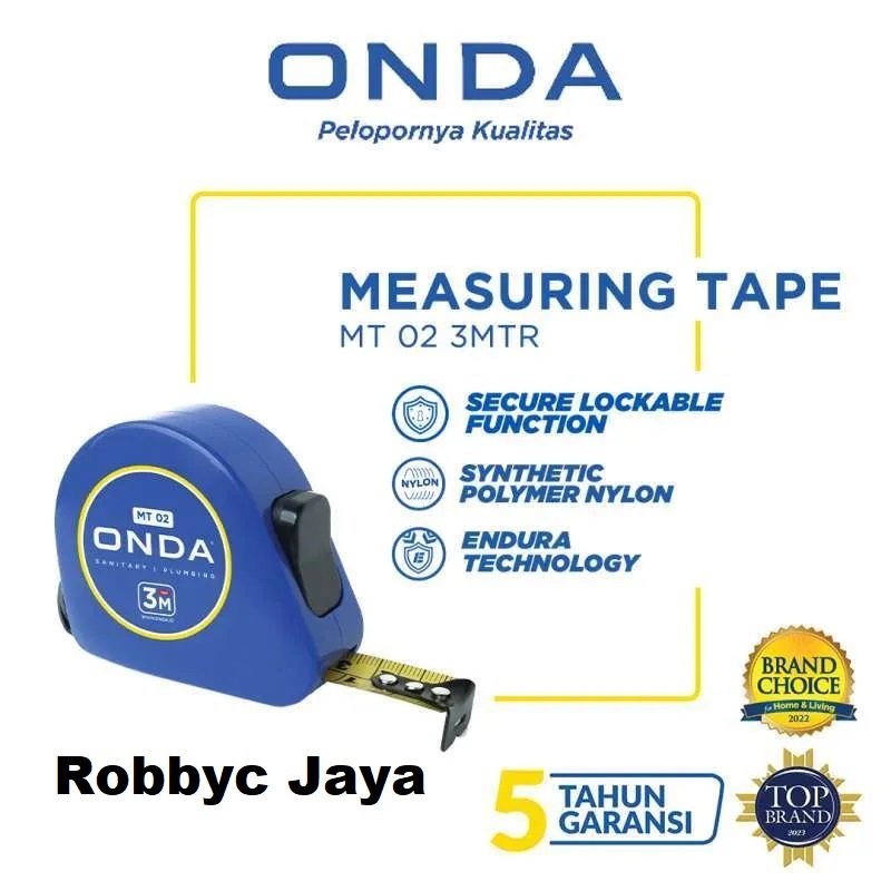 Jual ONDA Meteran Tukang 3 Meter MT 02 3m Original | Shopee Indonesia