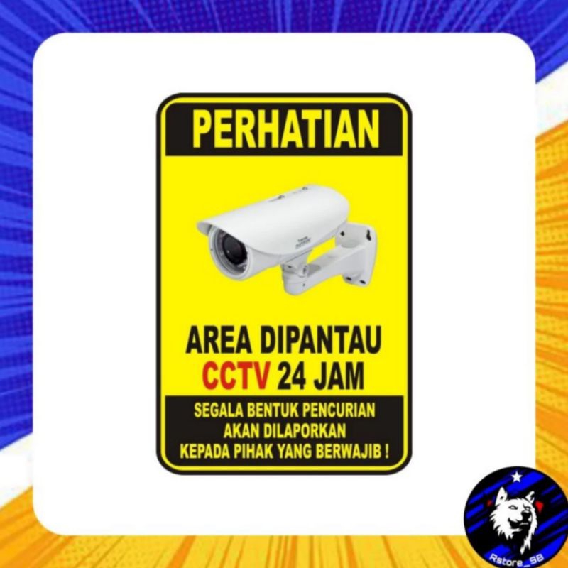 Jual Stiker CCTV Murah | Stiker CCTV 24 jam | Stiker Sign Kamera CCTV ...