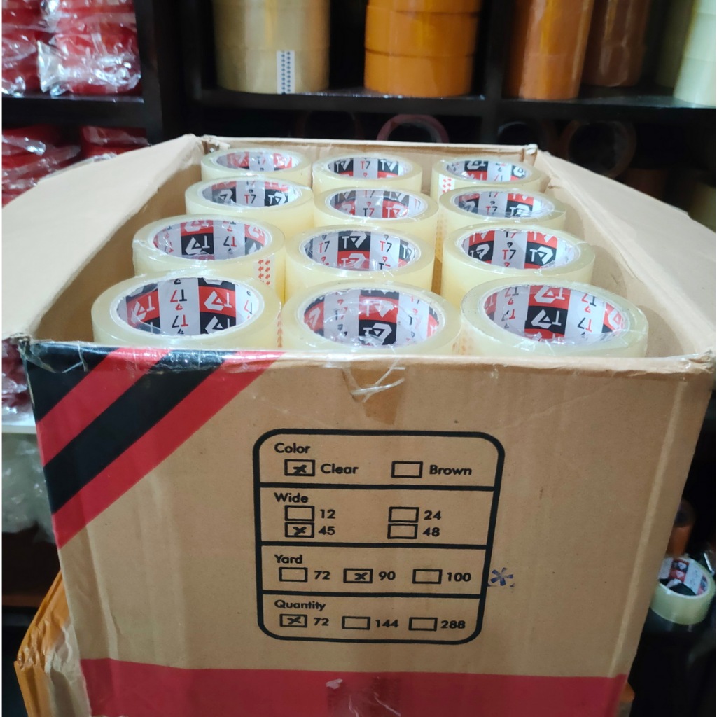 Jual Lakban 1 Dus 45mmx90yard 2 Inch Bening dan Coklat Selotip Opp Packing Clear Tape Isolasi 1 ...