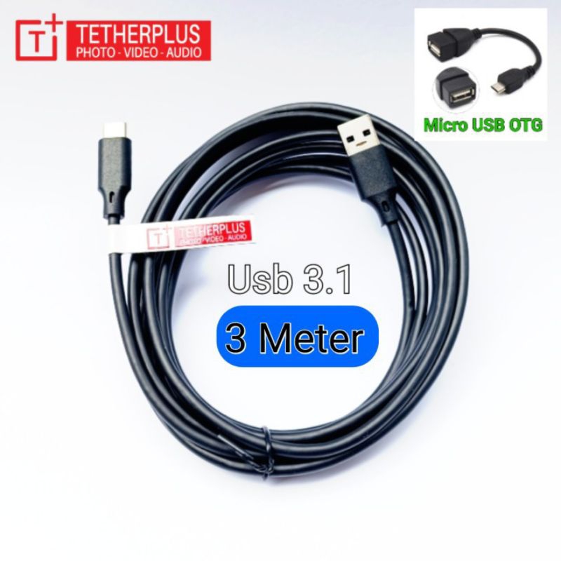 Jual TetherPlus Usb TYPE-C plus OTG micro usb 5pin | Shopee Indonesia